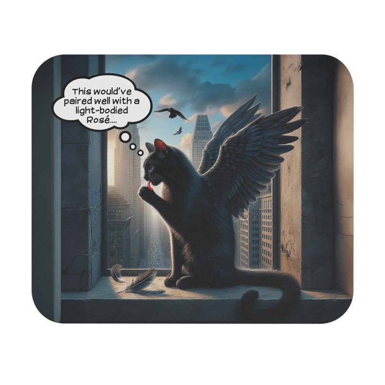 Black Cat Mouse Pad, Realistic Cat Humor Cat Stuff, Funny Cat Mousepad ...