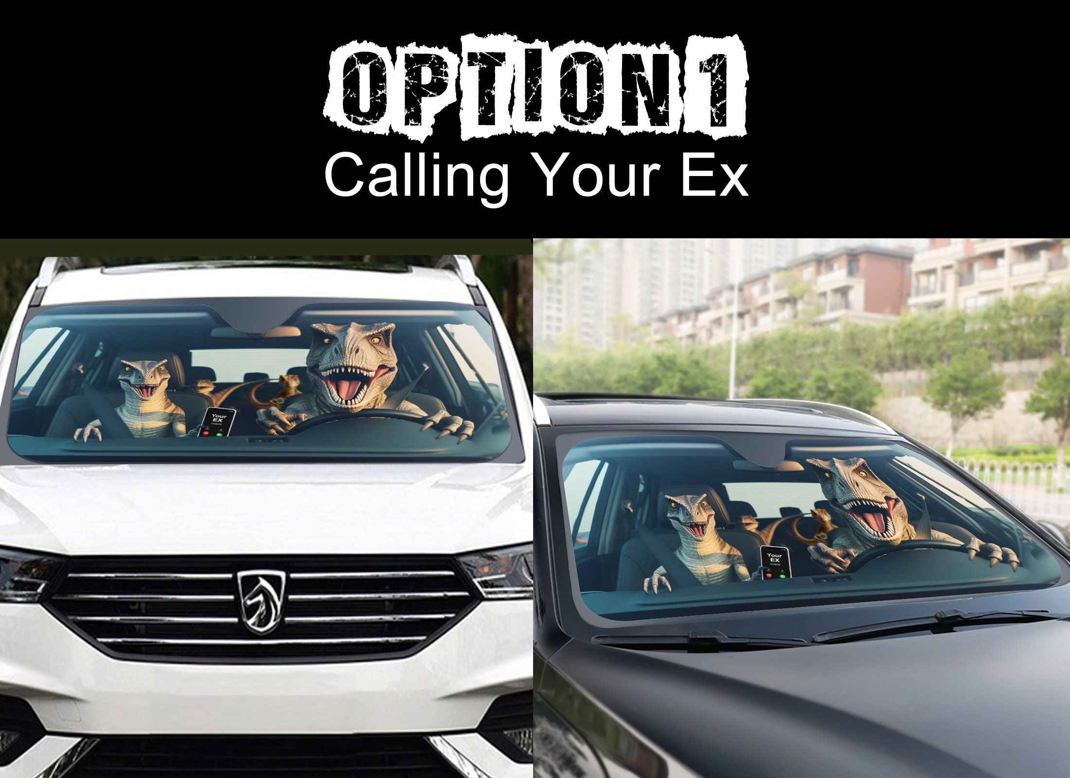 Dinosaur Sun Shade Gift for Dad Funny Car Things Fun Car Accessories ...