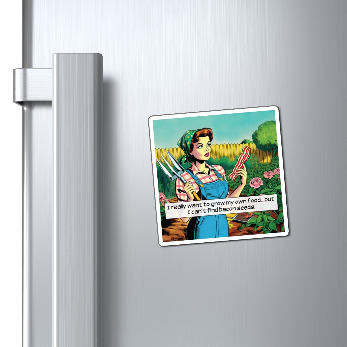 Funny Pop Art Magnet Gift Retro Housewife Vintage Inspired Cubicle ...
