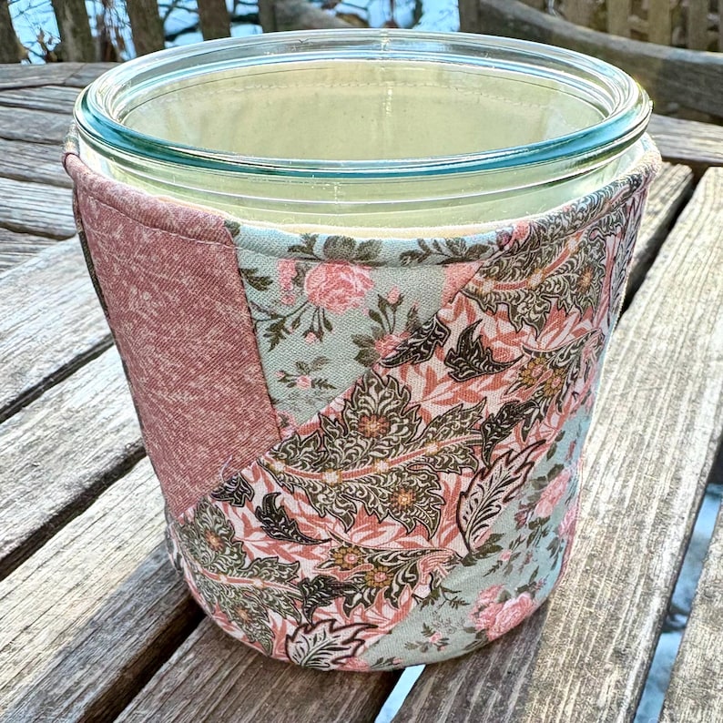 Coffee Cup Insulated Cozy, 0.5 Liter Glass Canning Jar Sleeve ...