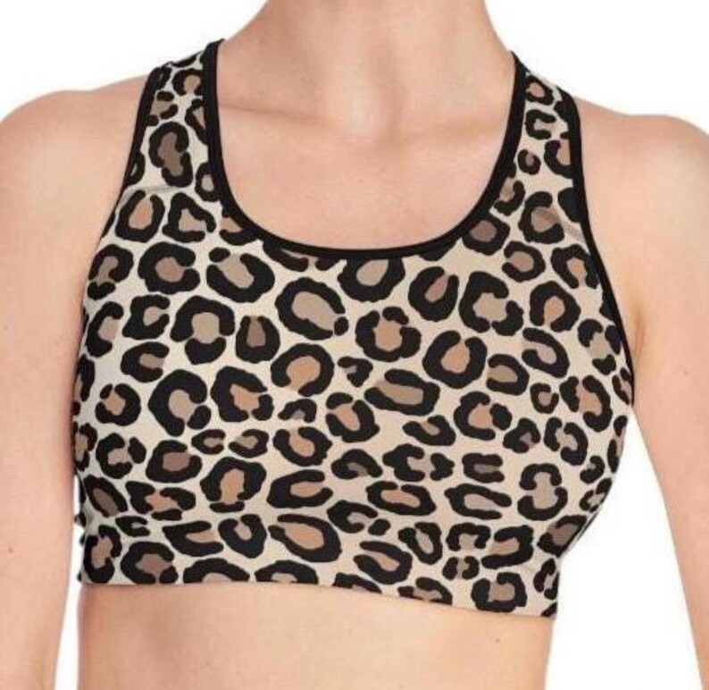 Bra Sports Leopard Print Animal Design in Tans or Pinks, Ladies ...