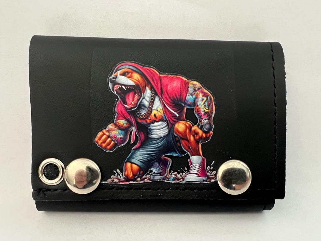 Pitbull Hip Hop Biker's Trifold Leather Chain Wallet - Etsy