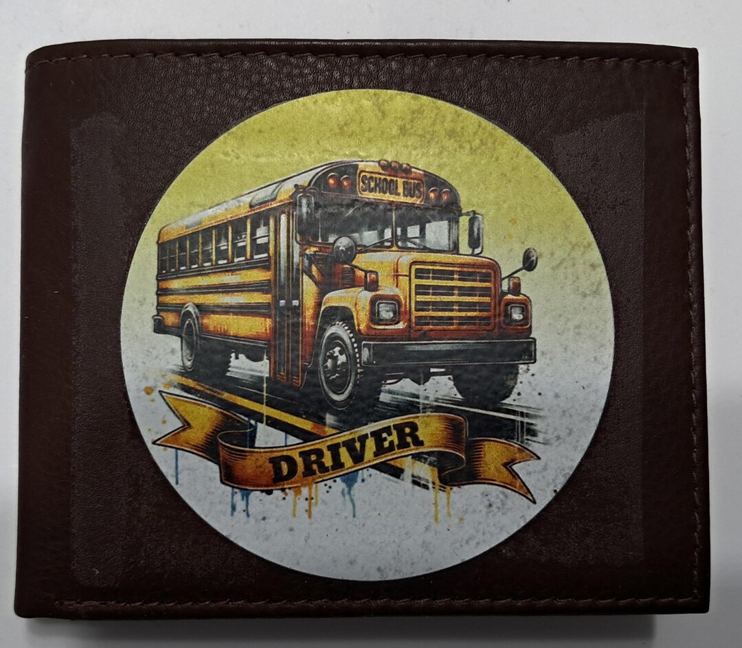 Leather Wallet School Bus Driver - Etsy