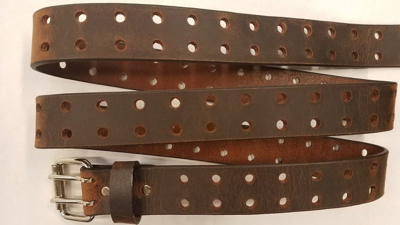 Double Hole Leather Belt - Etsy