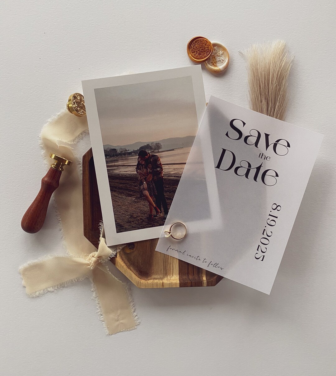 Vellum Save the Date, Photo With Vellum Overlay, Save the Date With ...