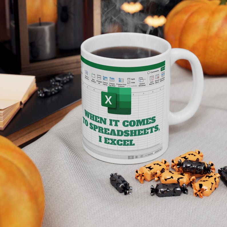 Excel Spreadsheet Funny Office Humor Ceramic Mug, 11oz 15oz - Microsoft ...