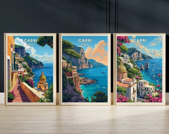 Capri Italy Travel Print , Capri Wall Decor, Capri Home Living Decor ...