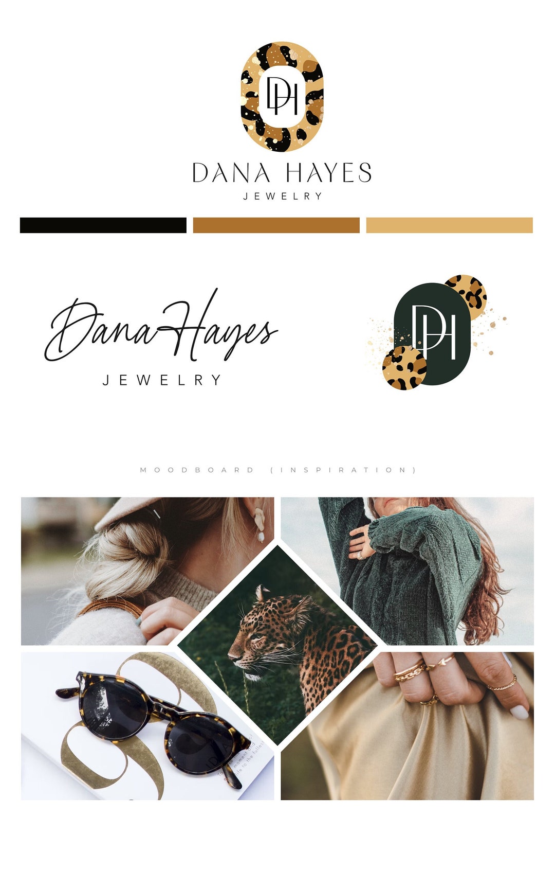 Leopard Print Logo Kit, Leopard Pattern Branding, Modern Elegant Logo ...