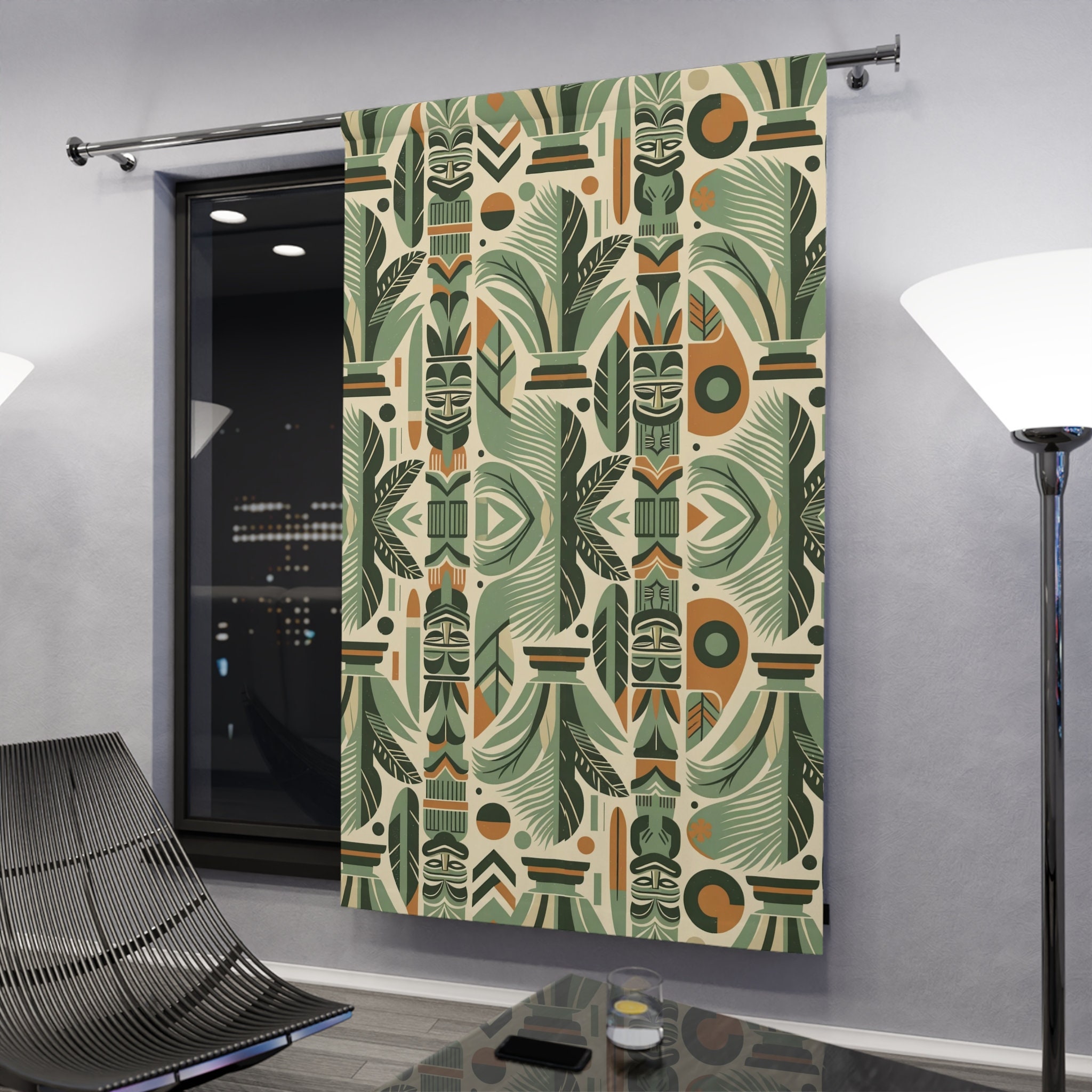 Mid Century Modern 50s Style Tiki Idols, Polynesian Home Decor, Green ...