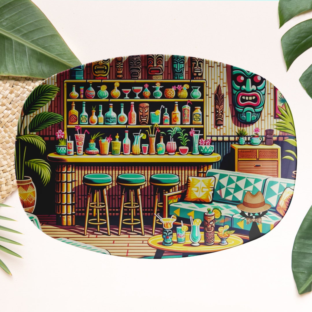 Palm Spring Cali Retro Tiki Party Mid Century Modern Atomic Cat ...