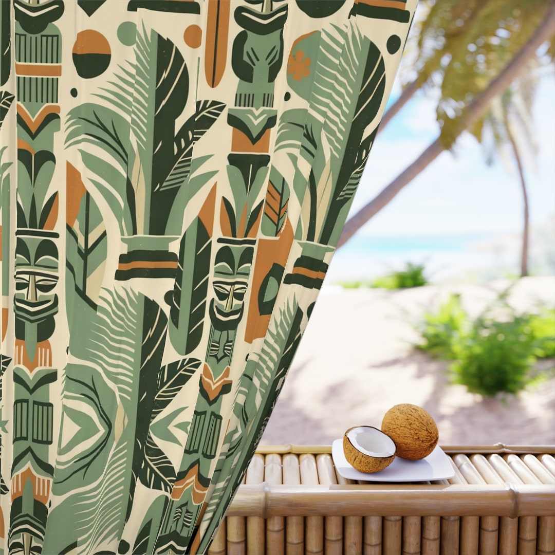 Mid Century Modern 50s Style Tiki Idols, Polynesian Home Decor, Green ...