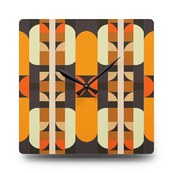 Mid Mod Wall Clock - Etsy UK