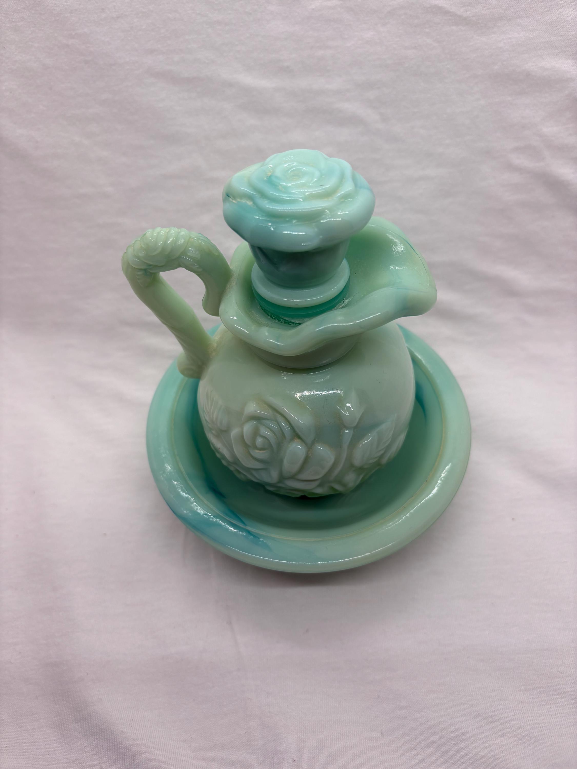 Vtg. Avon 1978 Victorian Rose Pitcher Mini Wash Basin and Powder Shaker ...