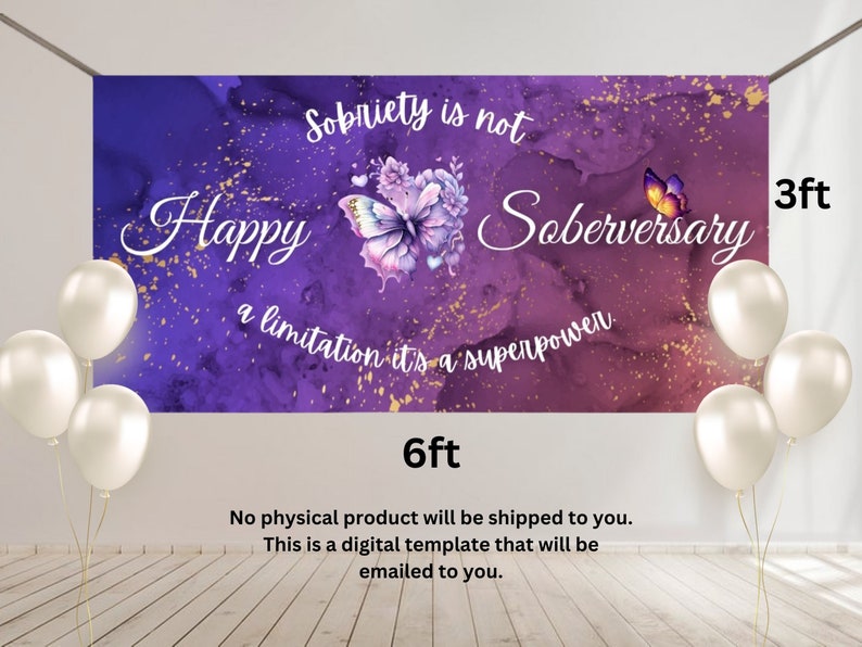 Sobriety Banner, Custom Sobriety Banner, Soberversary, Happy Sober ...