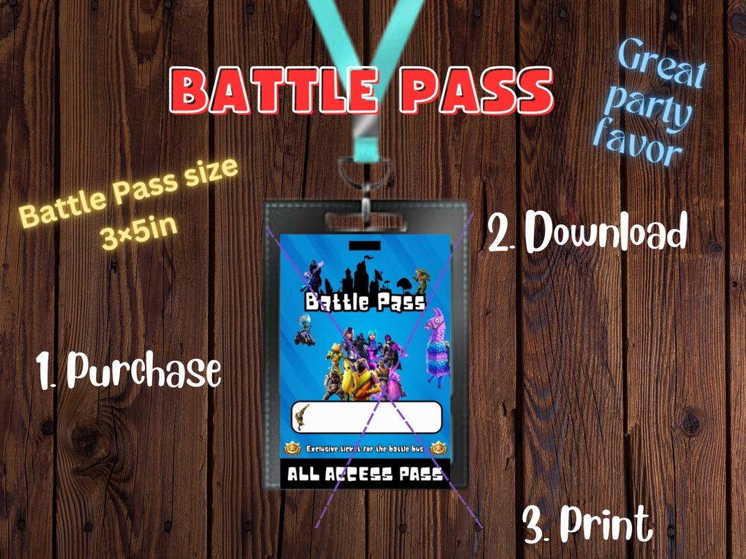 Gaming Birthday VIP Pass, Party Badge Favor, Battle Pass, Custom Party ...