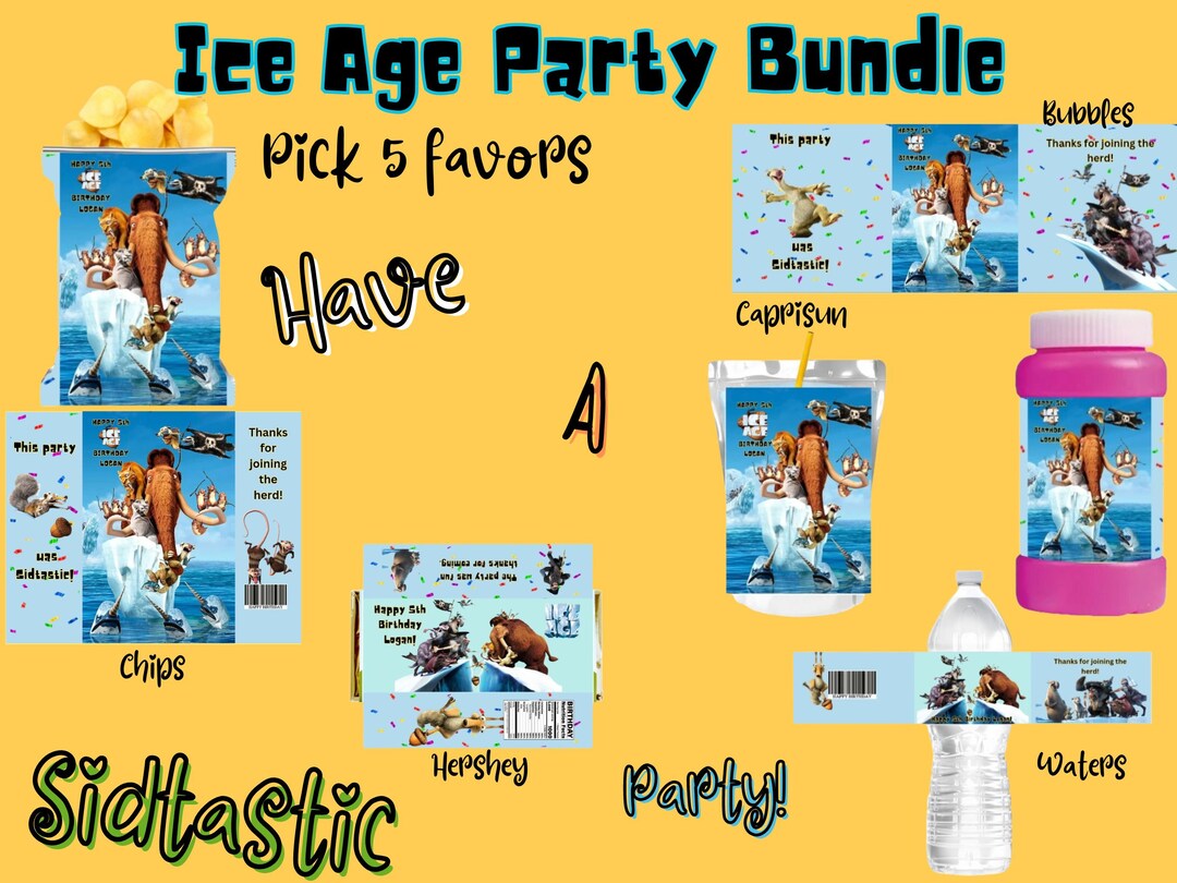 Ice Age Party Supplies Ice Age Decorations Dino Birthday - Etsy