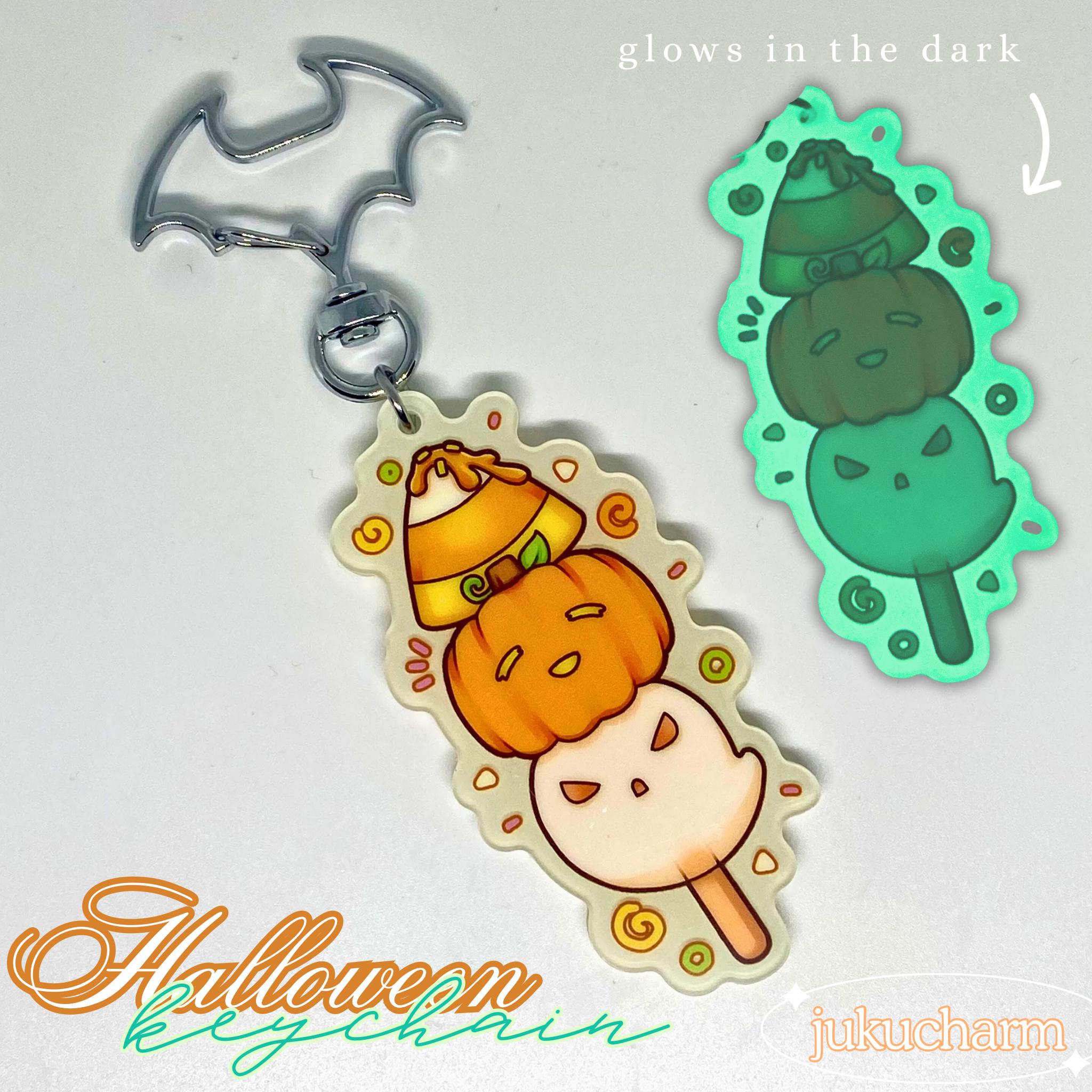 Cute Spooky Halloween Chibi Glow in the Dark Keychain - Etsy