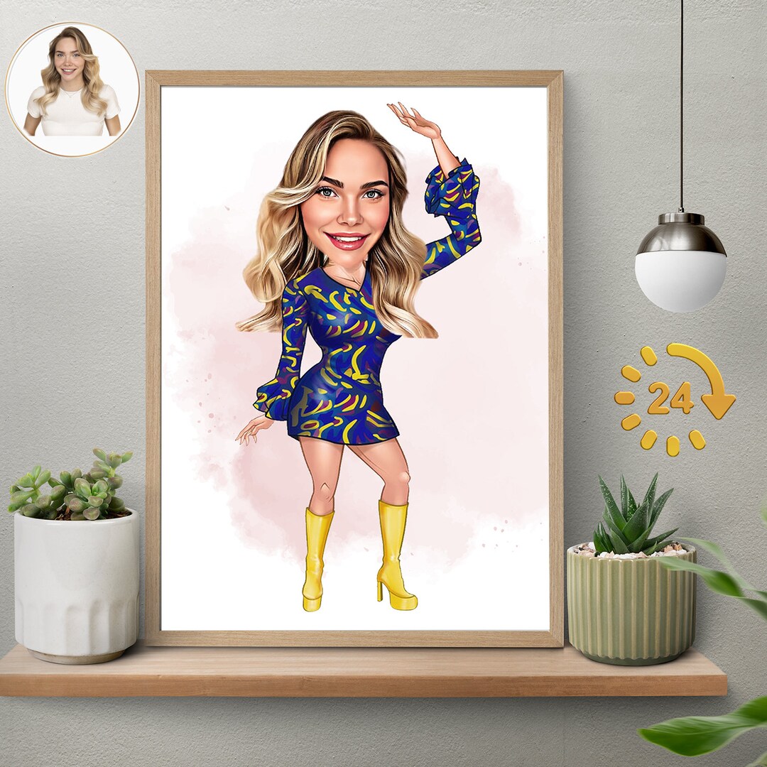 Dancer Cartoon From Photo, Funny Dancing Gift for Women, Dance ...