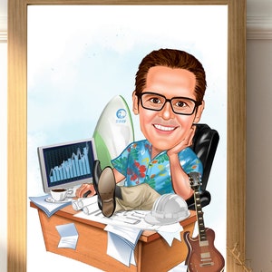 Custom Retirement Cartoon Portrait, Retirement Caricature, Retirement ...