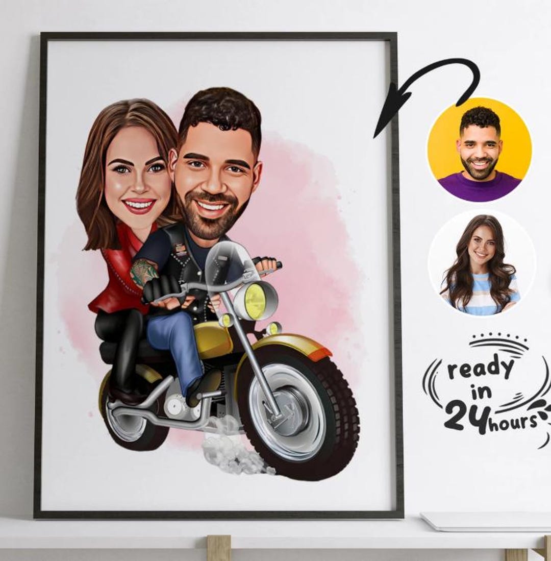 Custom Couple Cartoon Portrait, Couple Portrait, Couple Gift, Couple ...