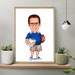 Custom Rugby Coach Cartoon Portrait Drawing From Photo, Gift for Rugby ...