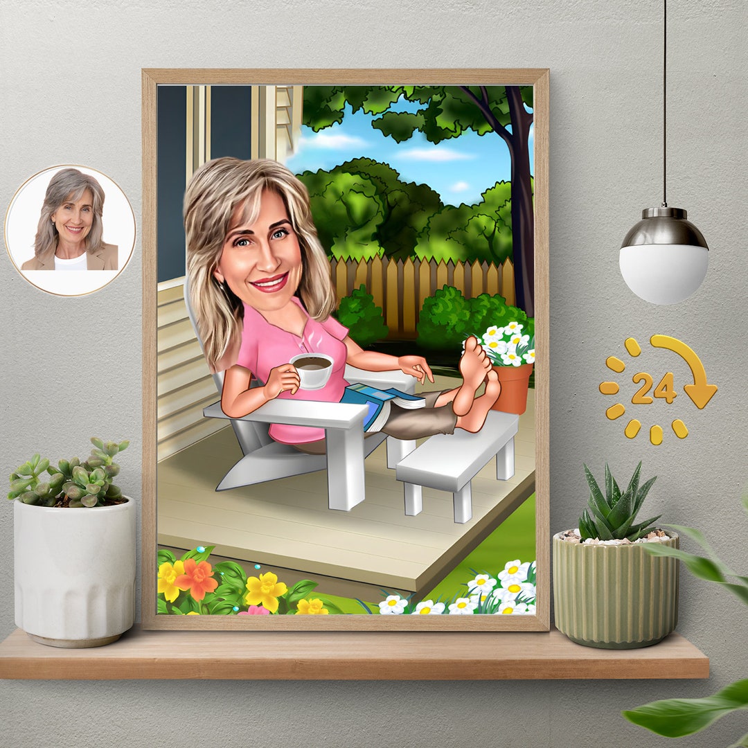 Personalized Retirement Cartoon Portrait, Custom Retirement Caricature ...