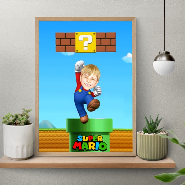 Cartoon Portrait Mario Custom - Etsy