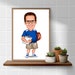 Custom Rugby Coach Cartoon Portrait Drawing From Photo, Gift for Rugby ...
