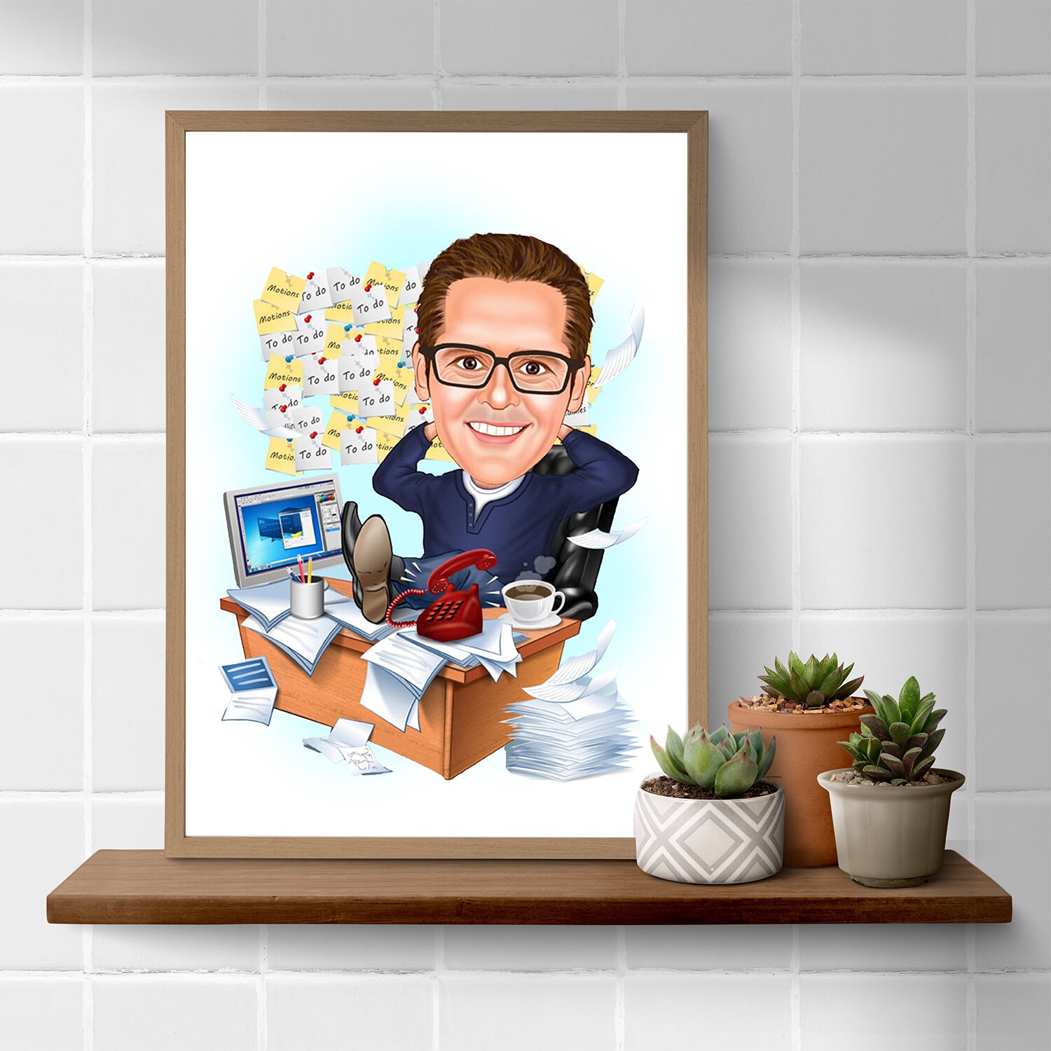 Male Boss Gift, Boss Caricature Drawing From Photo, Funny Cartoon ...