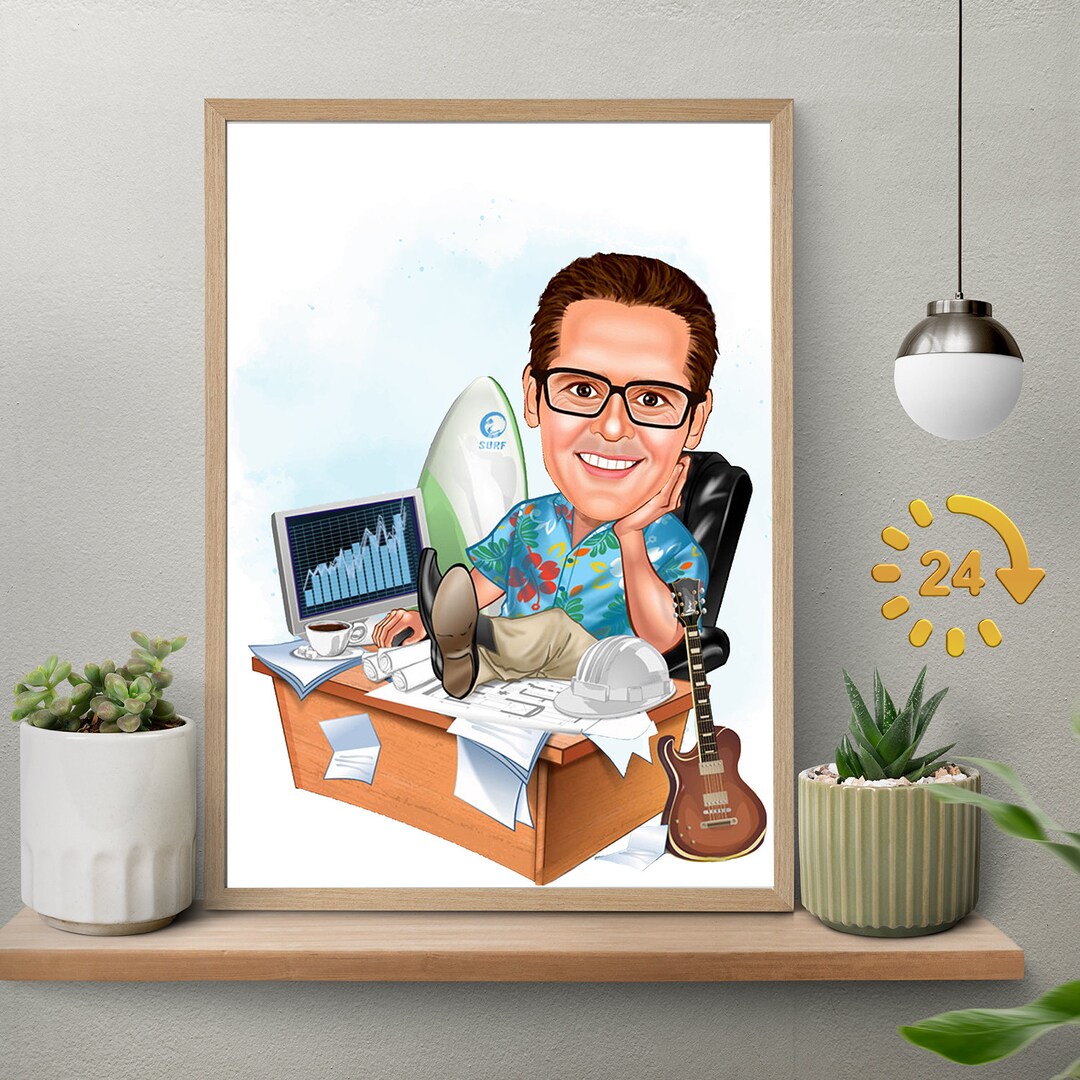 Custom Retirement Cartoon Portrait, Retirement Caricature, Retirement ...