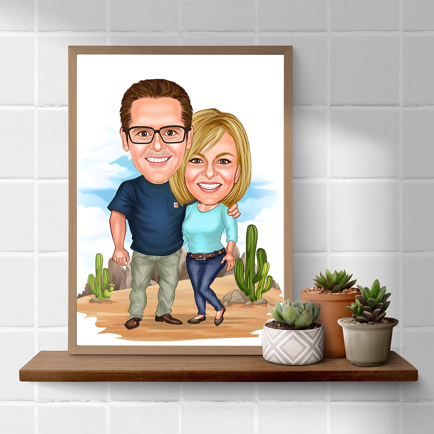 Custom Couple Cartoon Portrait, Couple Portrait, Couple Gift, Couple ...
