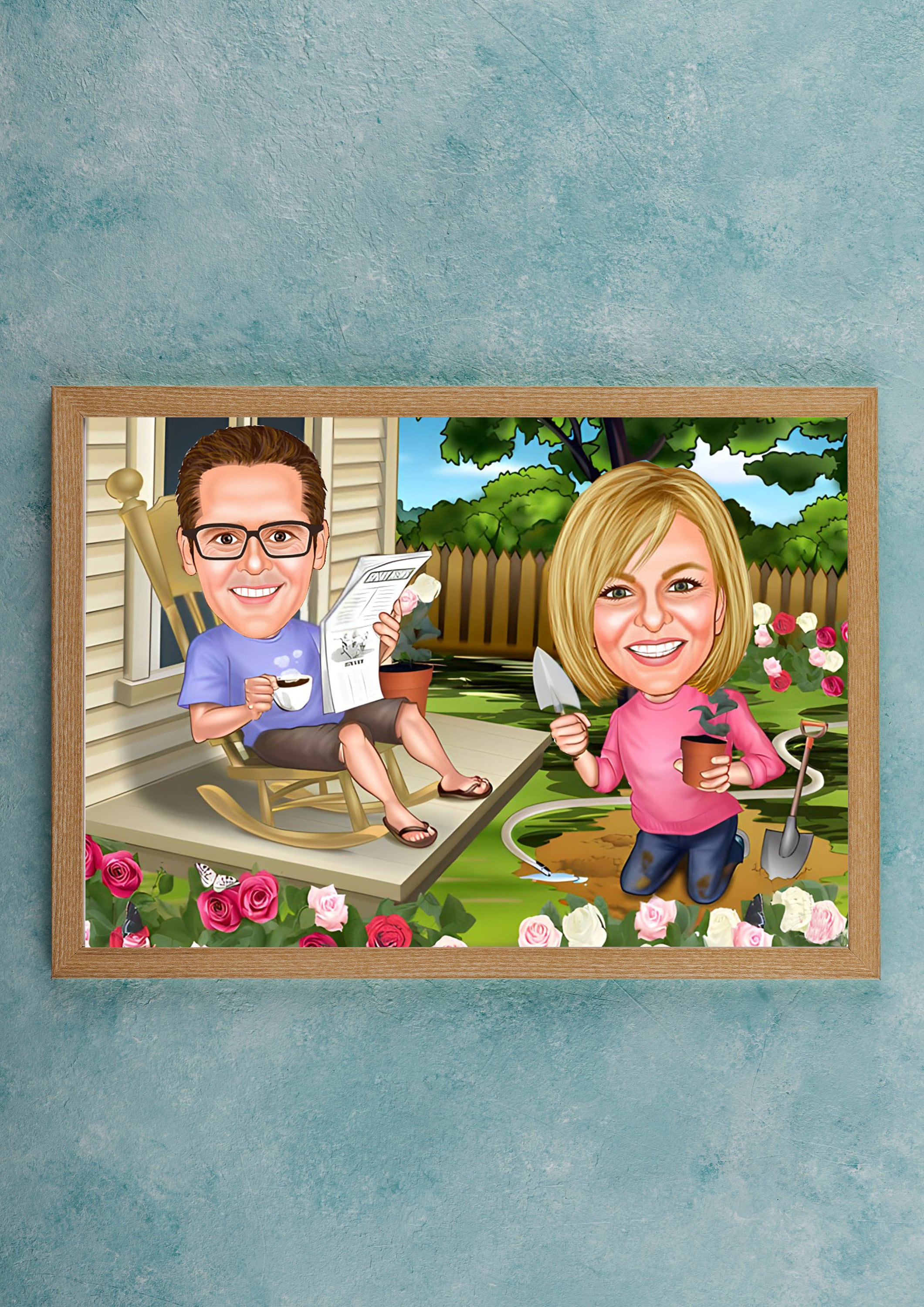 Custom Couple Cartoon Portrait, Couple Portrait, Couple Gift, Couple ...