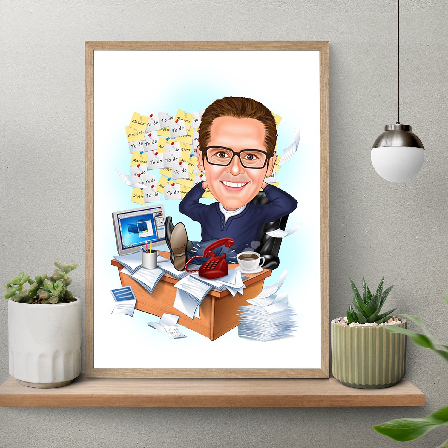 Male Boss Gift, Boss Caricature Drawing From Photo, Funny Cartoon ...
