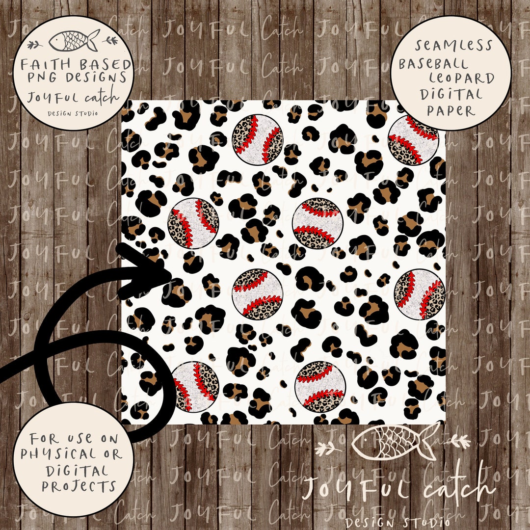 Baseball Leopard Seamless Digital Paper PNG Seamless Leopard Baseball ...