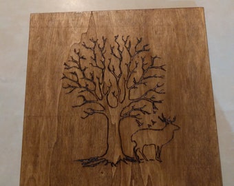 Wood Burned Tree of Life Pyrography Wall Art Gift Live - Etsy