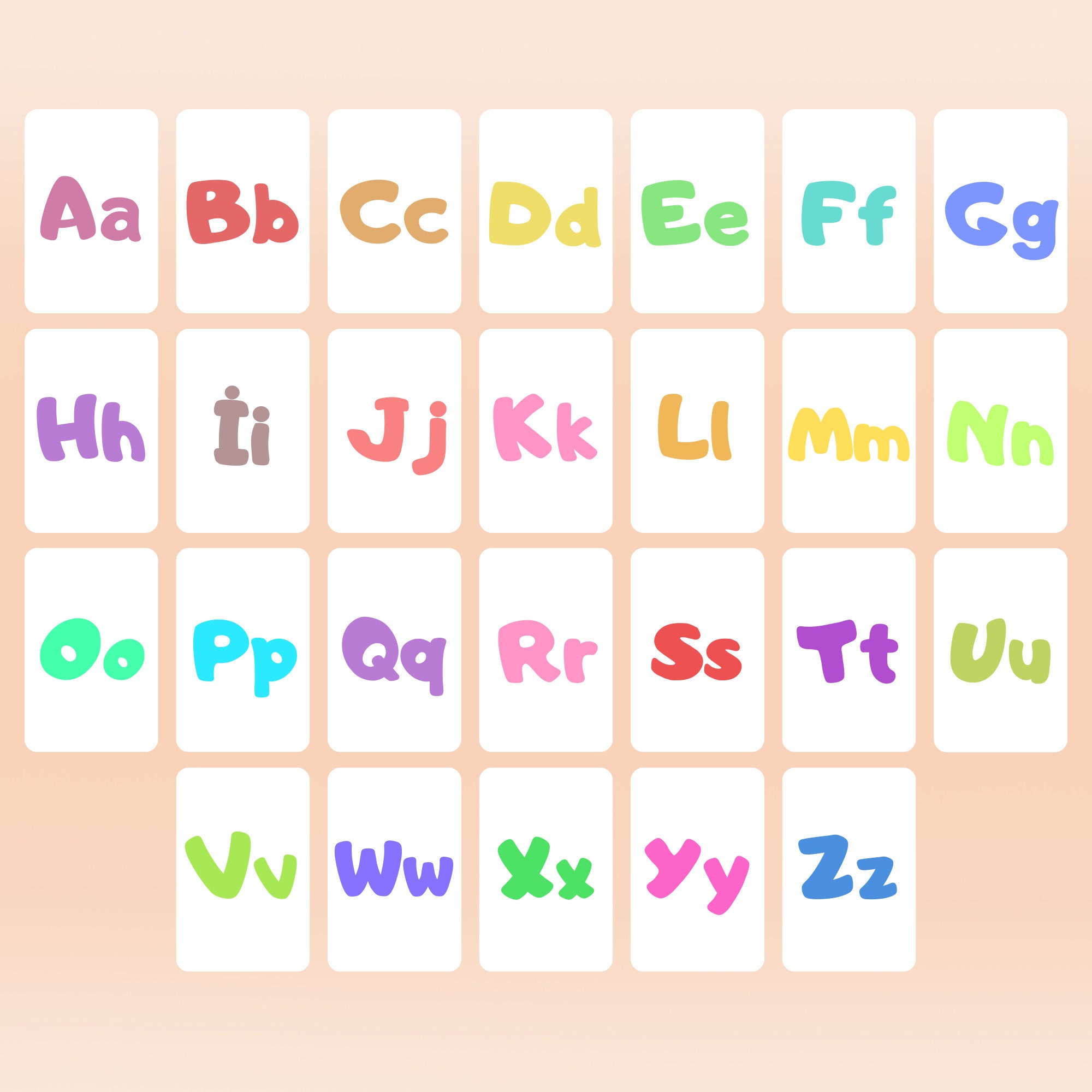 ALPHABET Flash Cards, Educational Cards, Learn ABC, Alphabet Flash ...