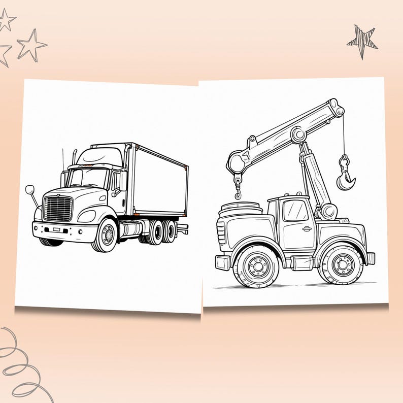50 Vehicles & Construction Coloring Pages for Kids – Trucks, Cars ...