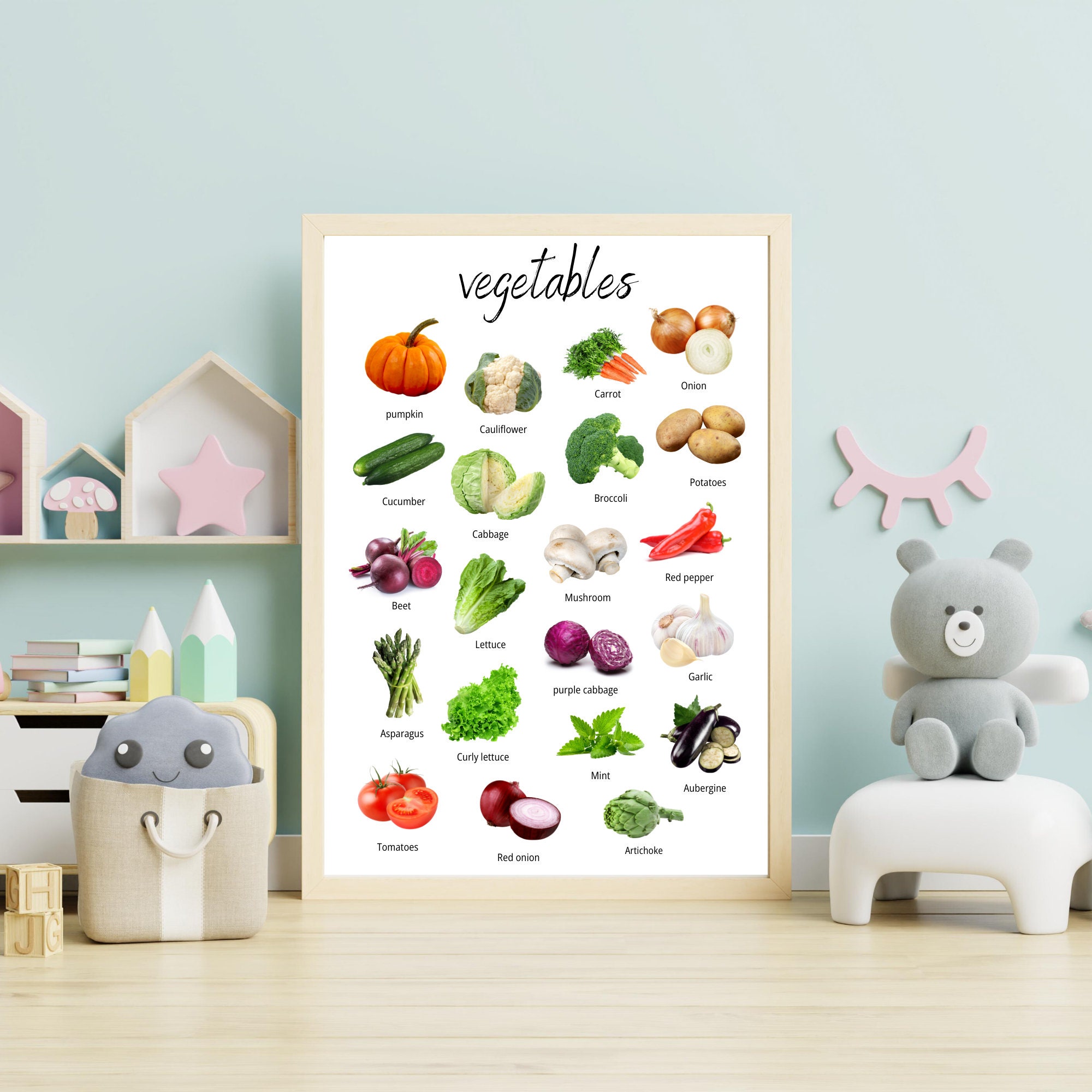 VEGETABLE POSTER / Montessori Poster / Learning Poster / Vegetable ...