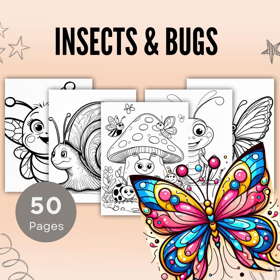 50 Insects & Bugs Coloring Pages for Kids – Ladybugs, Butterflies, Bees ...