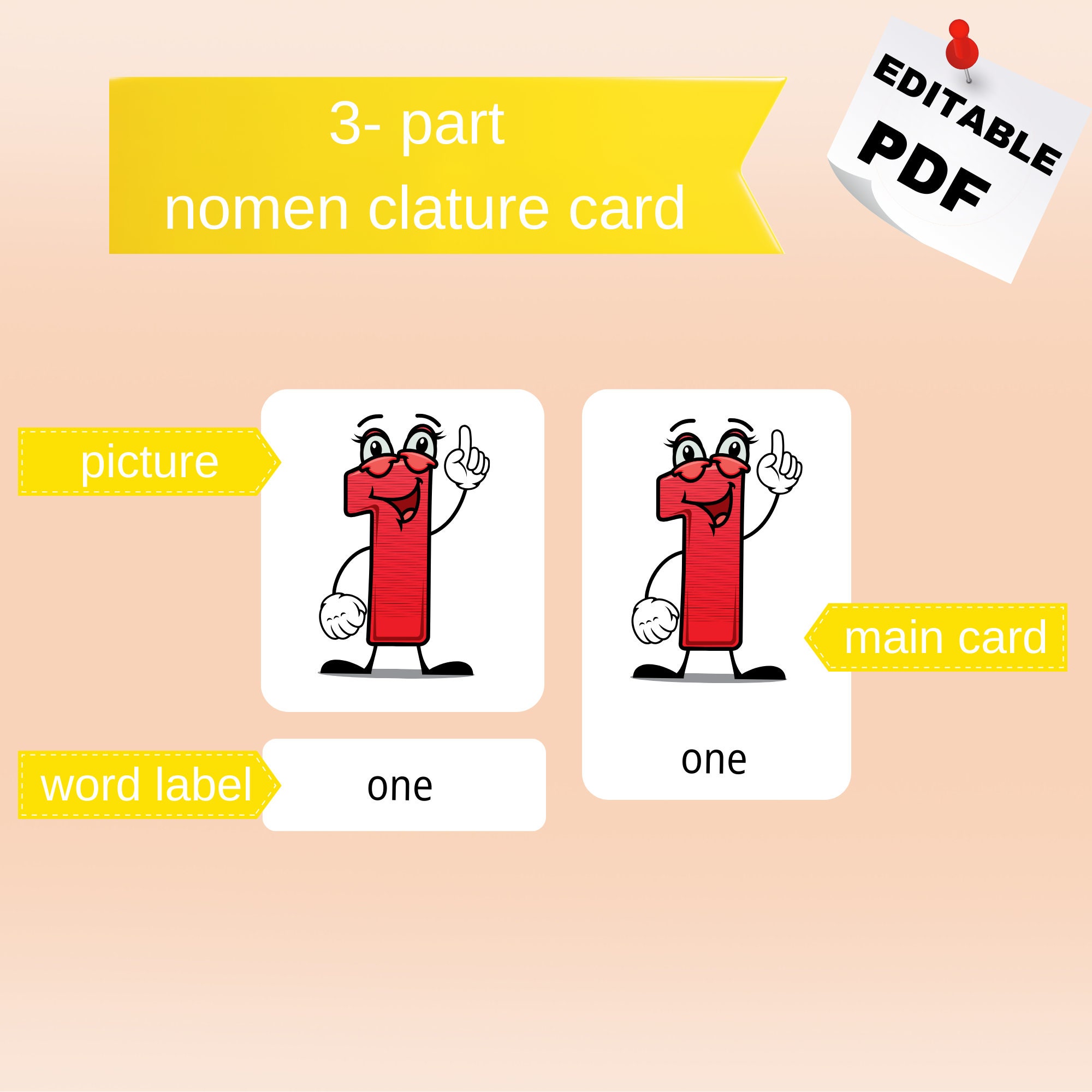 Numbers Flash Cards, Preschool Counting Flash Cards, Count and Clip ...