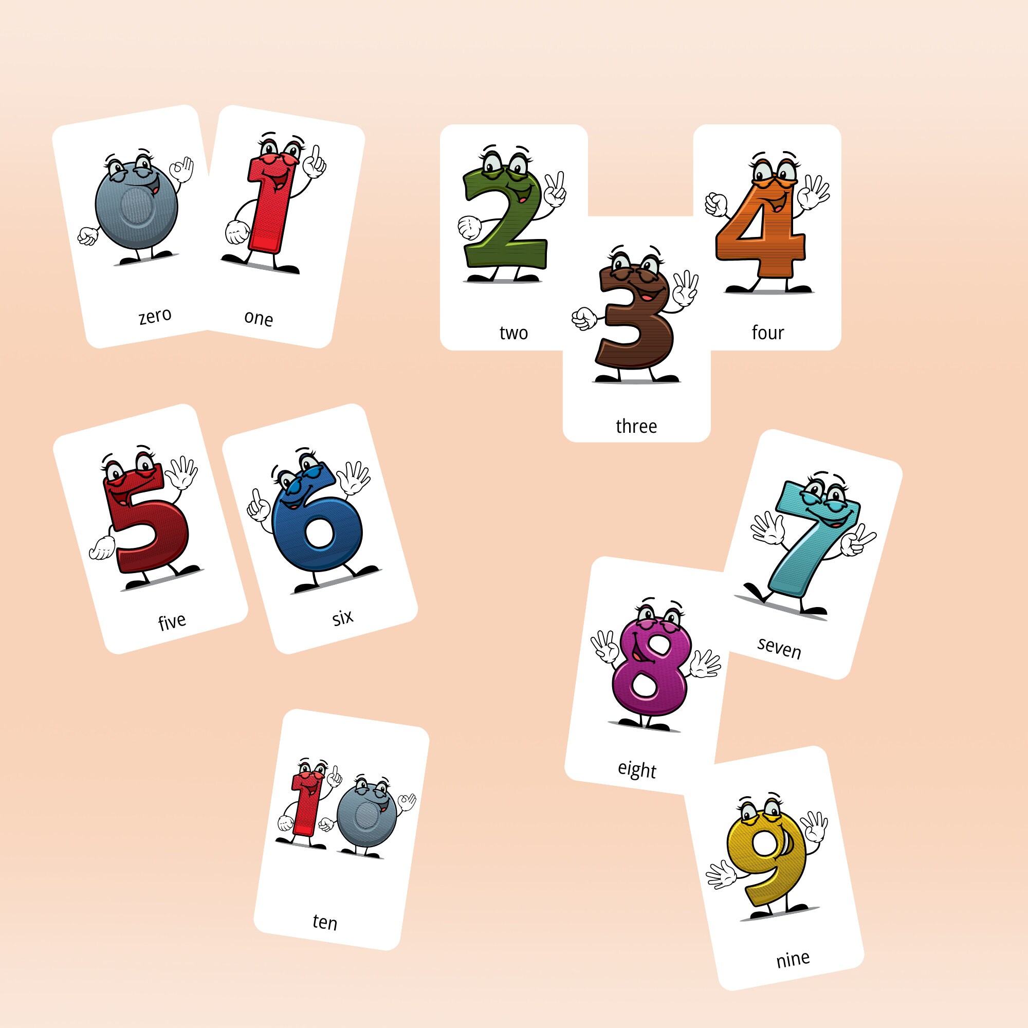 Numbers Flash Cards, Preschool Counting Flash Cards, Count and Clip ...