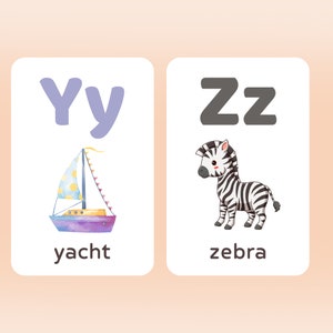 Printable Alphabet Flash Cards / Preschool Early Learning / Kids Room ...