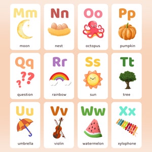 Printable Alphabet Flash Cards / Preschool Early Learning / Kids Room ...