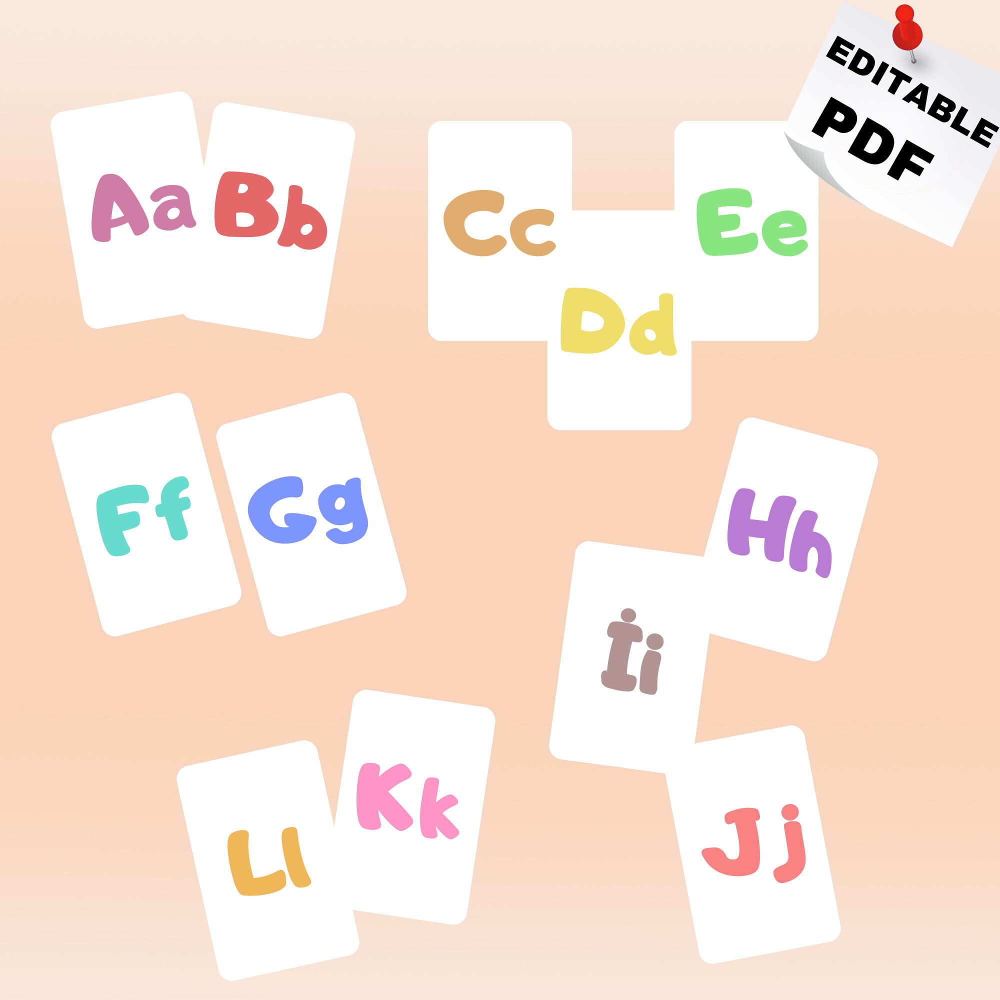 ALPHABET Flash Cards, Educational Cards, Learn ABC, Alphabet Flash ...