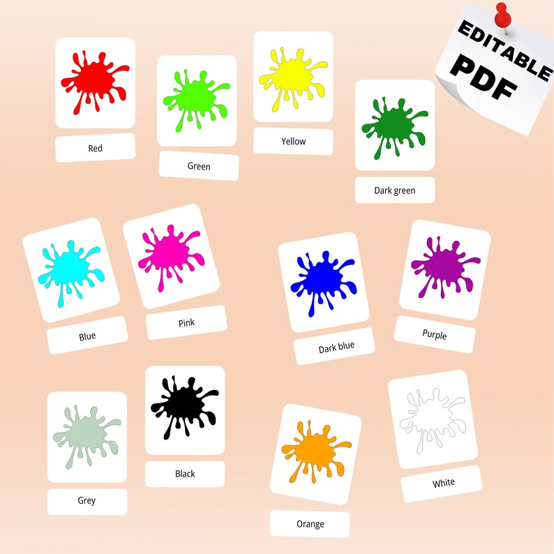 COLORS / 12 Montessori Flash Cards / Educational Printable Cards ...