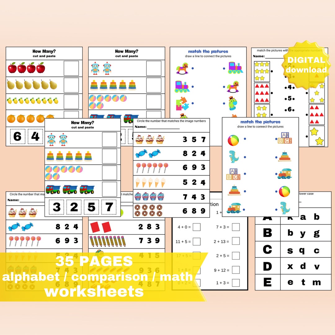 Worksheets - 40 Pages - Preschool Worksheets - Kindergarten Math ...