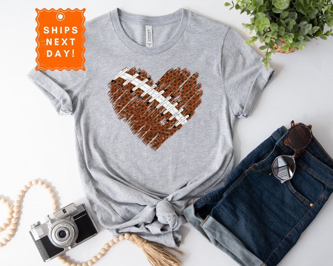 Distressed Football Heart Shirt Football Shirt Football - Etsy