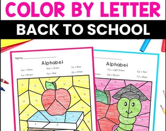 Back to School Color by Letter Activity for Preschool | Kindergarten ...