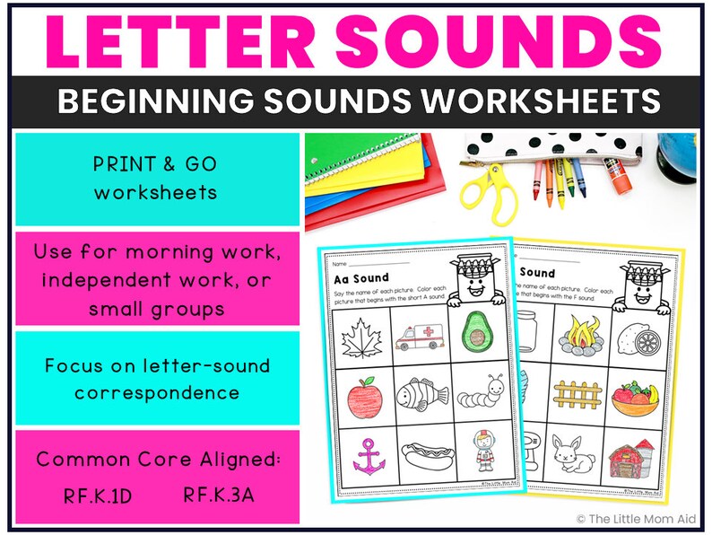 Beginning Sounds Worksheets - Etsy