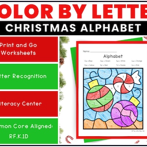 Christmas Color by Letter - Alphabet Coloring Pages - Letter ...